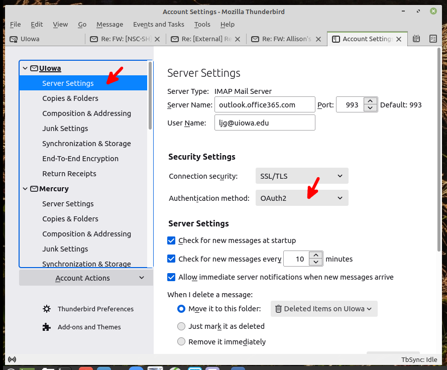 Plasma Wave Group Thunderbird OAuth2